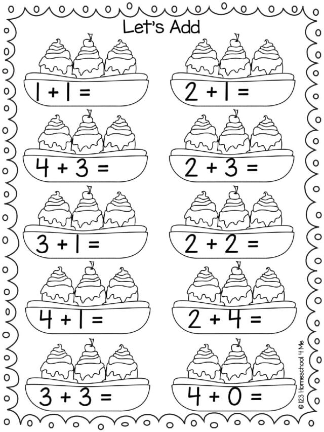 🍦 FREE Printable Ice Cream Scoops Math Game