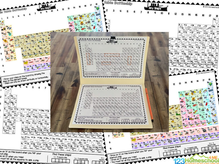 FREE Printable Periodic Table Science Battleship Game for Students