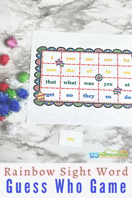 Guess Who? Sight Words Game