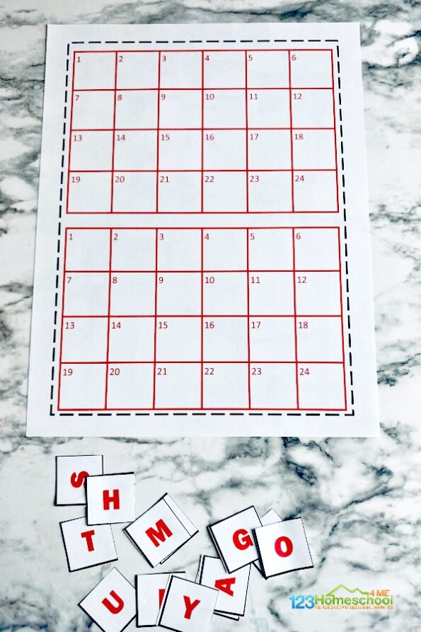FREE Printable Alphabet Battle Game
