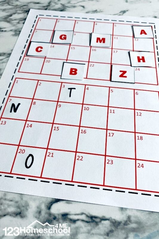 FREE Printable Alphabet Battle Game