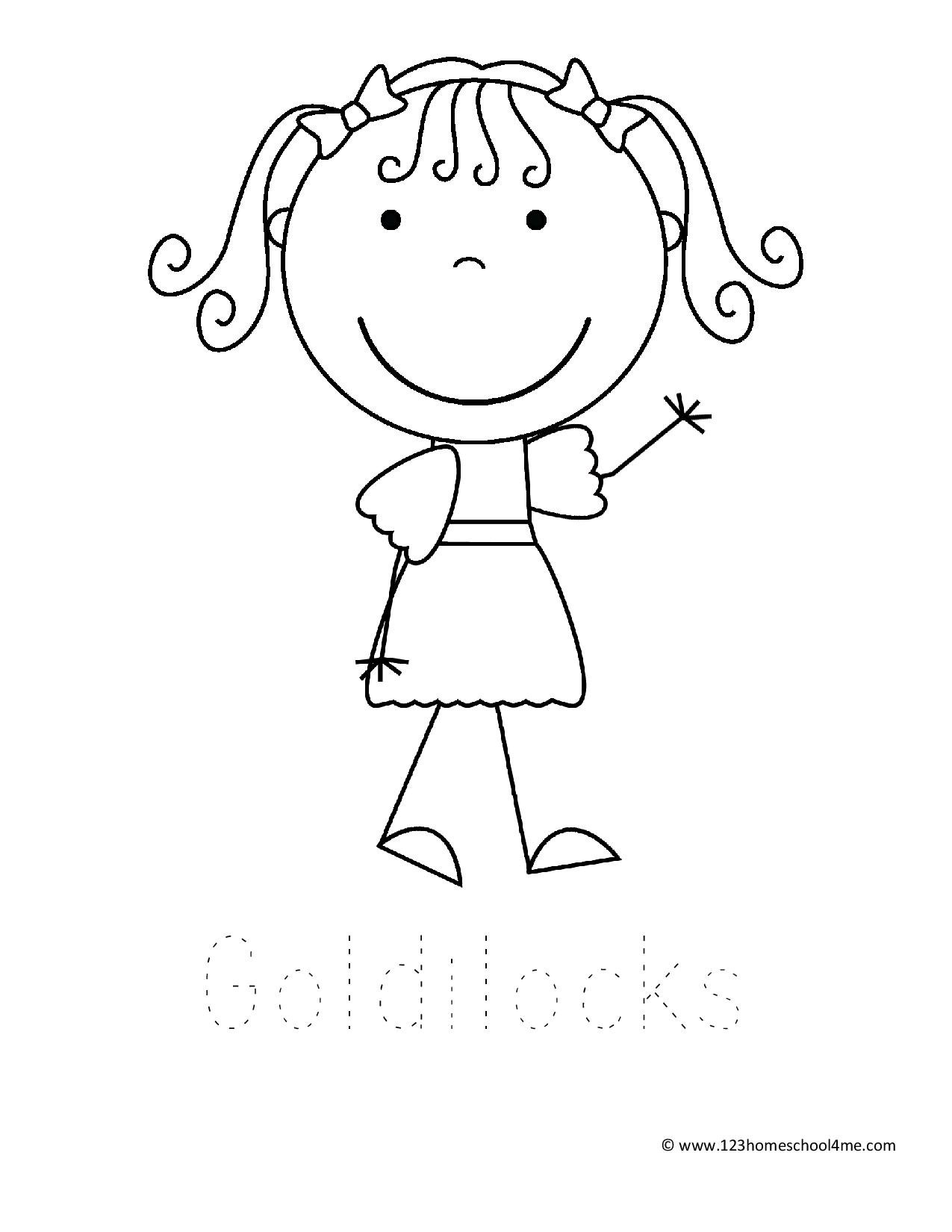 Goldilocks And The Three Bears Mask Templates Sketch Coloring Page
