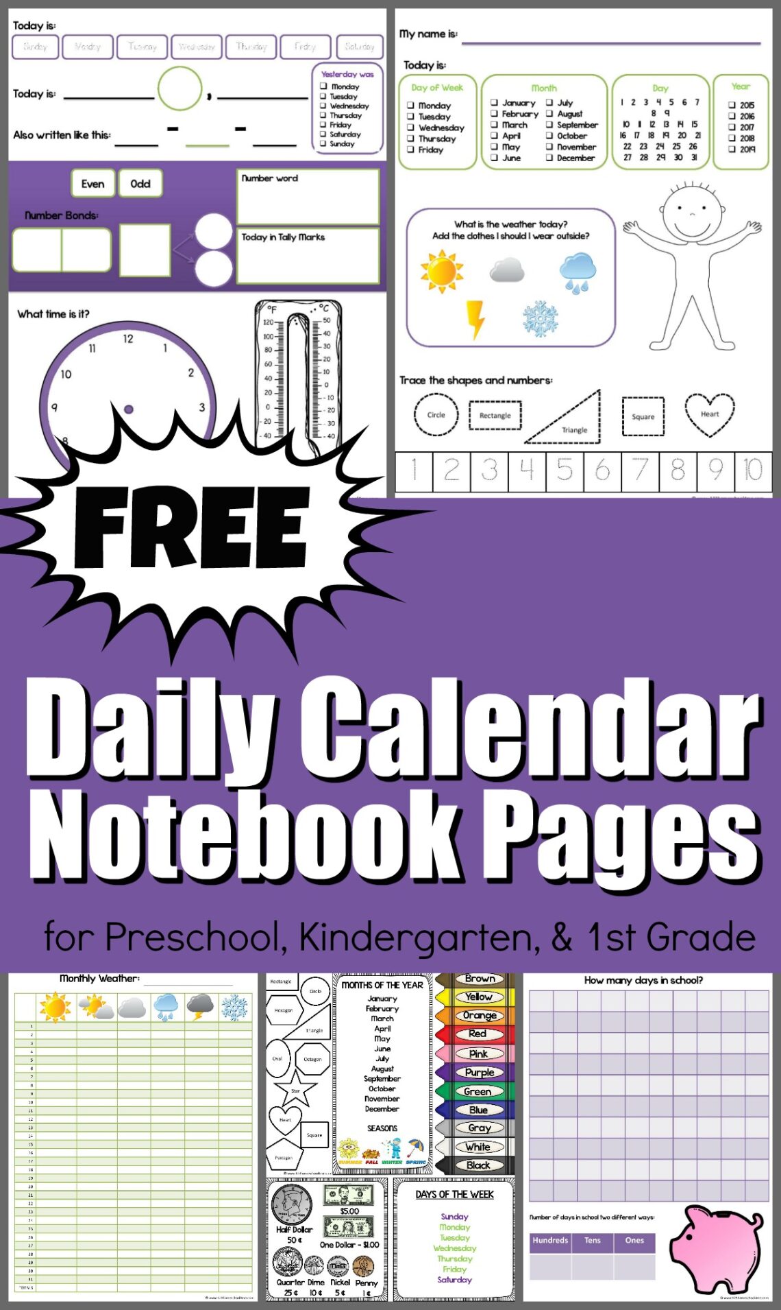 📅 FREE Printable Daily Calendar Worksheets