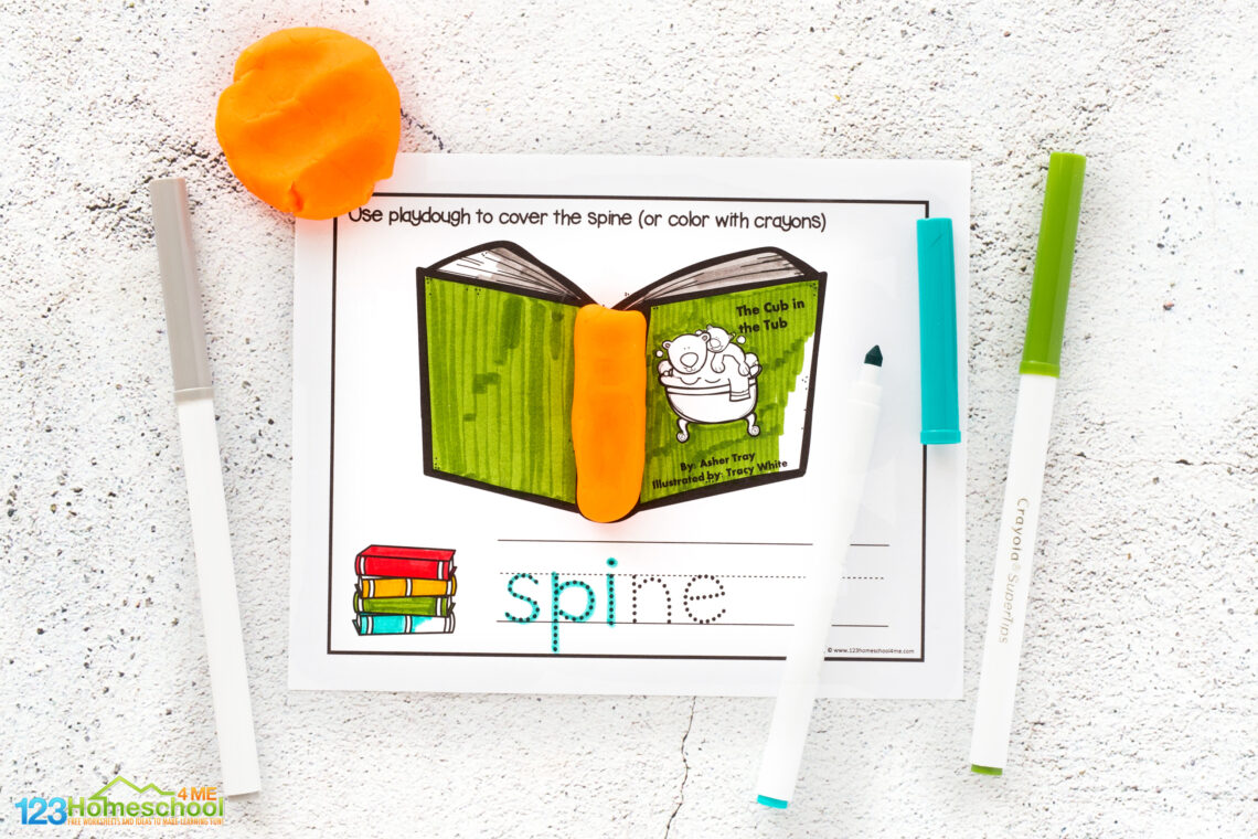 📚 Learn Parts of a Book for Kids with Playdough Worksheets