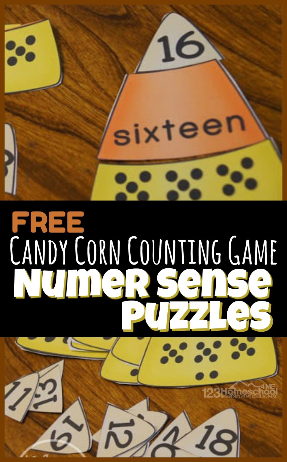 FREE Candy Corn Counting Game - Number Sense Puzzles