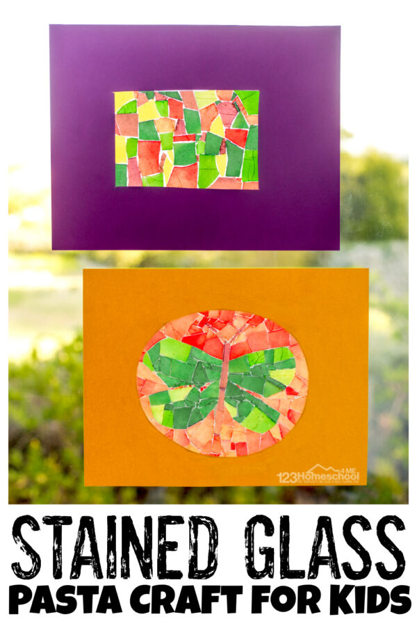 Stained Glass Pasta Art and Craft for Kids