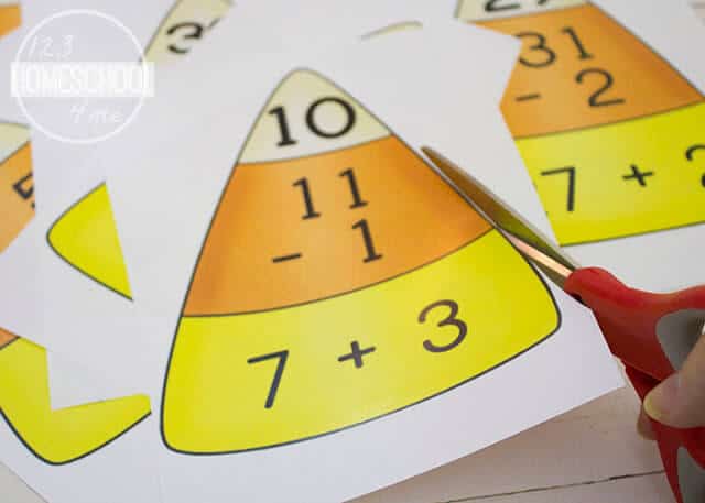 FREE Candy Corn Math Subtraction and Addition Puzzles