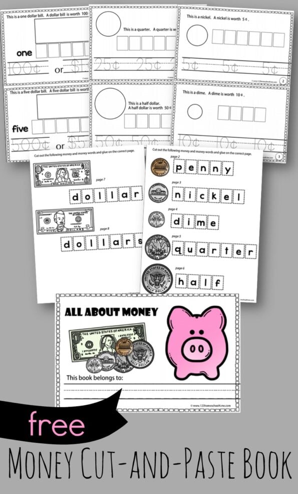 Counting Coins with FREE Printable Money Booklet for Kids