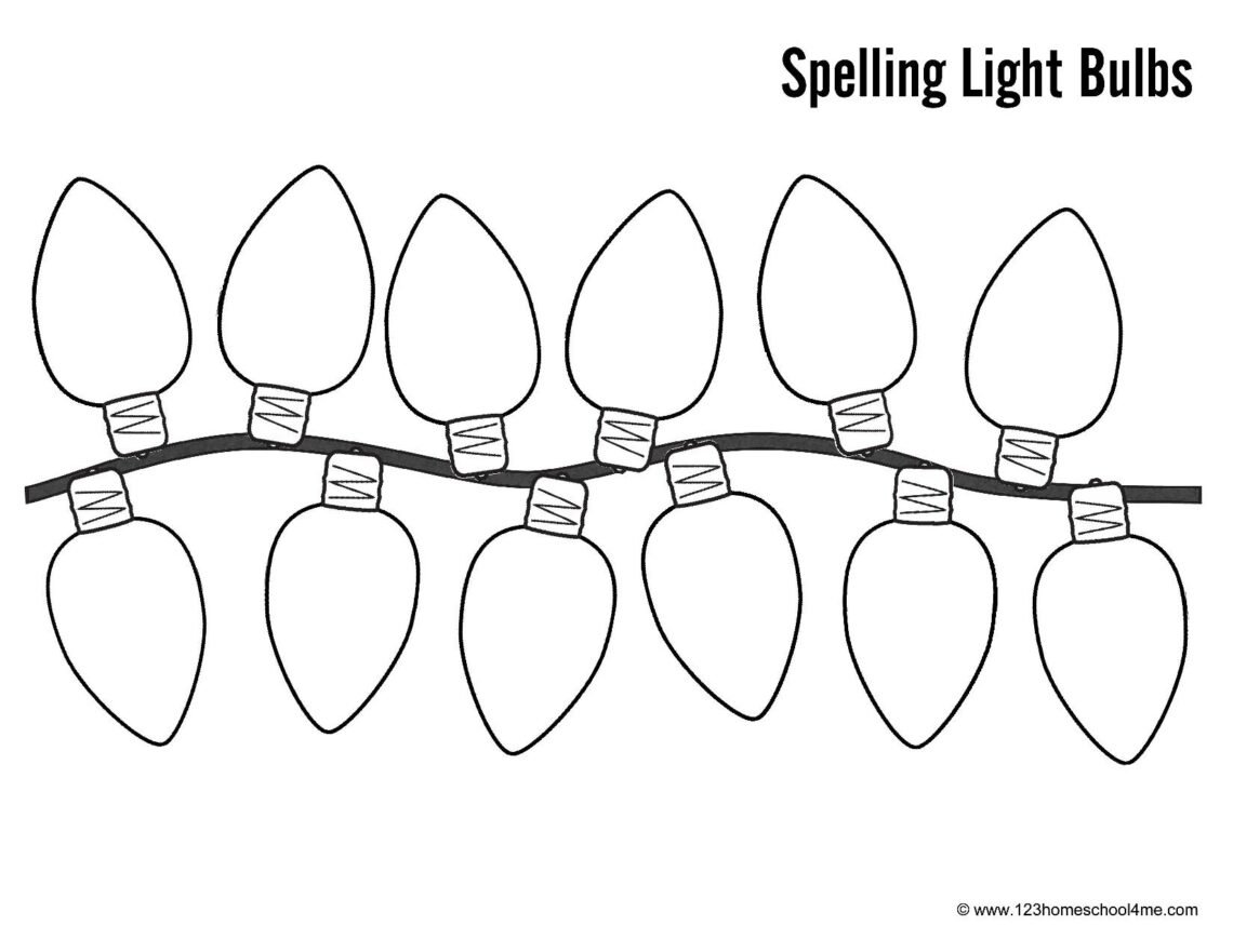🎄 FREE Christmas Lights Paint & Spell - Christmas Spelling Activities