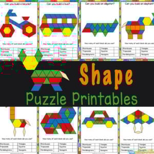 🟧🔺🟡 FREE Printable Shape Pattern Block Templates Math Activity