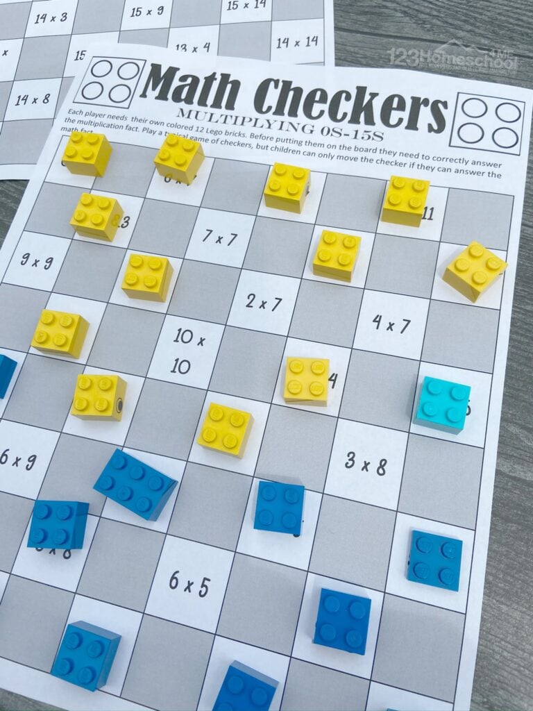 FREE Multiplication Checkers Printable Math Games