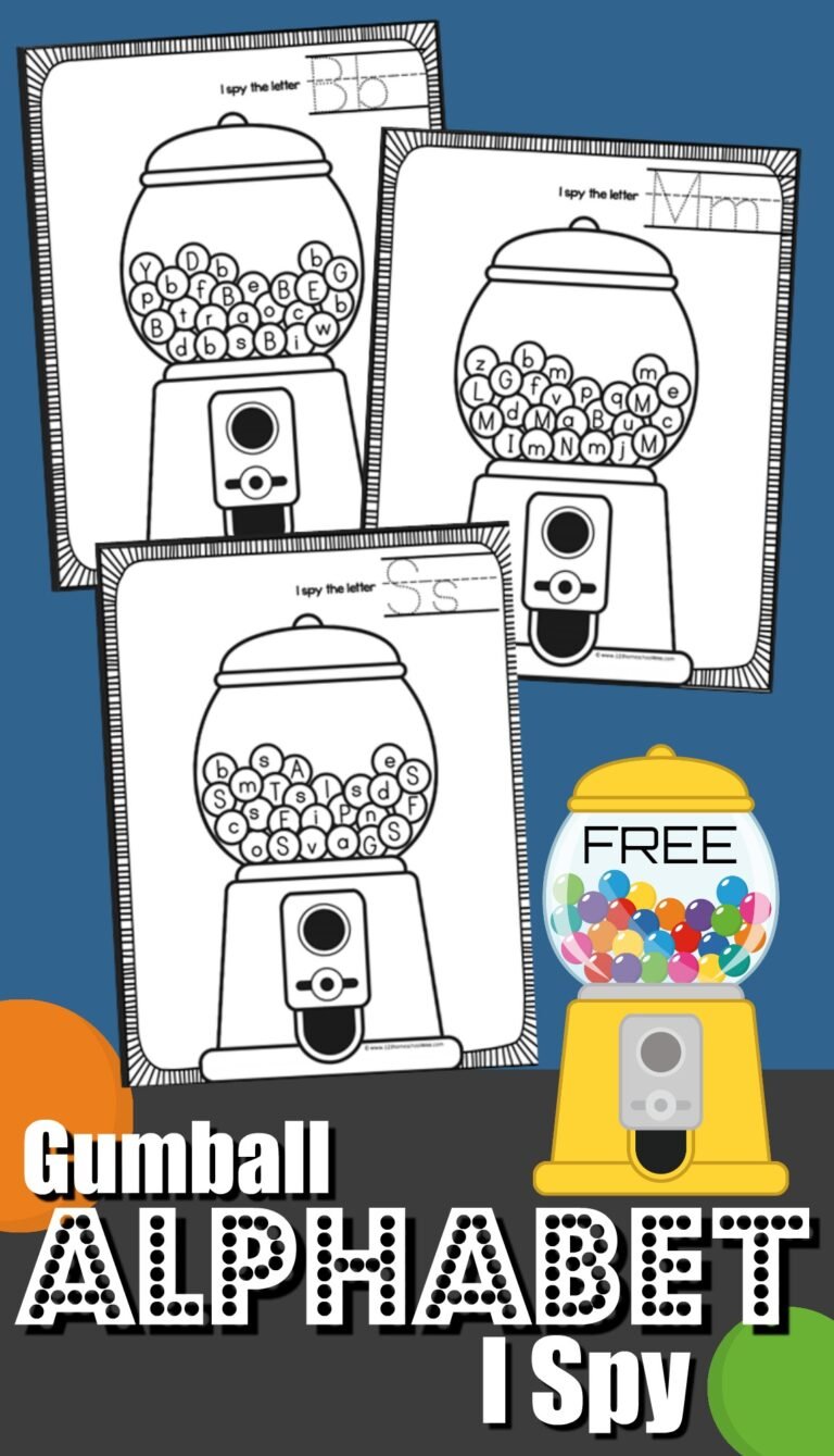 Free Printable Gumball Counting Activity for Preschool and Kindergarten