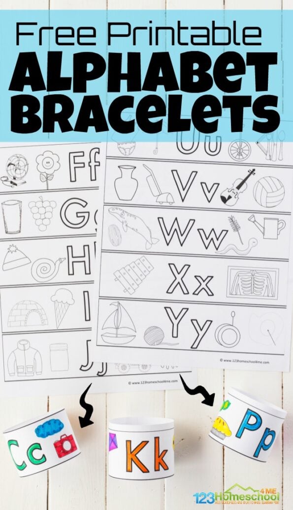 FREE FREE Printable Alphabet Bracelets Activity for Kids