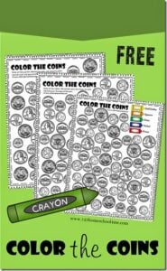 Counting Coins with FREE Printable Money Booklet for Kids