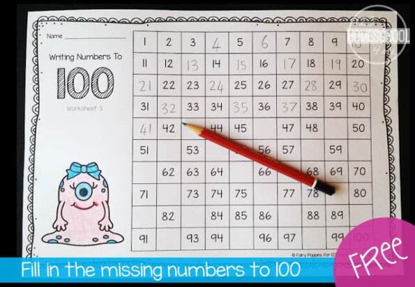 Free 100s Chart Printable with Hundreds Chart Activities