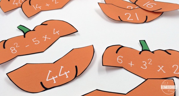FREE Pumpkin ORDER OF OPERATIONS Puzzles