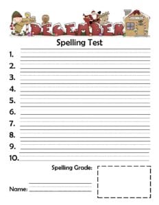 🎄 FREE December Spelling Tests