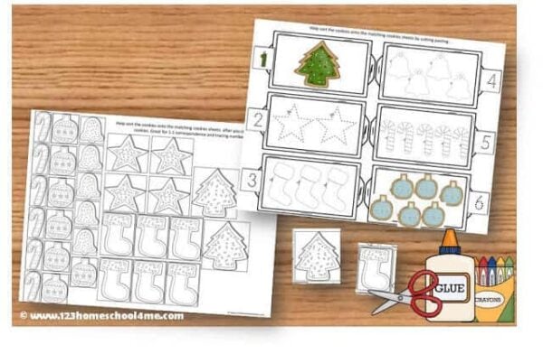 🎄 FREE Christmas Cookies Counting Worksheets