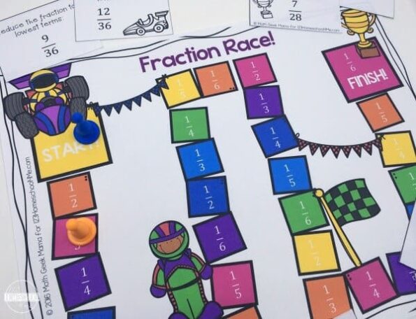 FREE FREE Printable Fraction Board Math Games