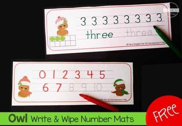 FREE Christmas Number Tracing Printables
