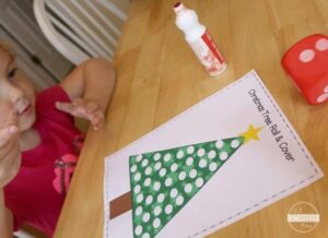Roll and Cover - Christmas Math for Preschoolers