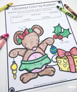 🎄 FREE Division Color by Number Christmas