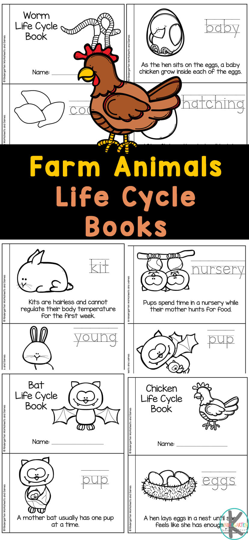 Teach kids about 50 Animal and Plant Life Cycles - FREE Worksheets