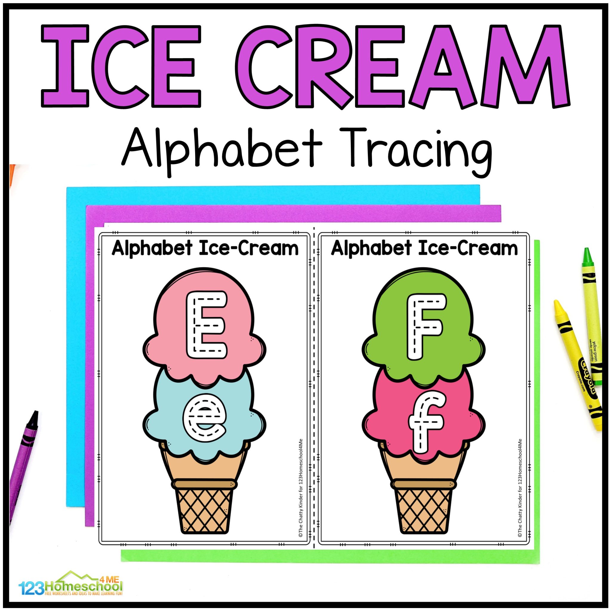Letter Activities: Ice Cream Alphabet Tracing Fun
