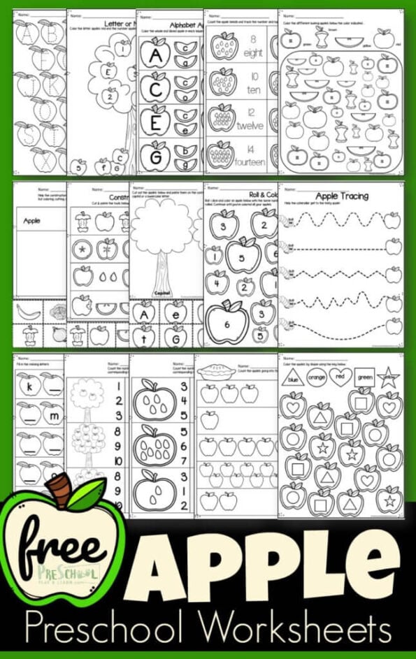🍎 Free Apple Playdough Mats - Counting Activities for Preschoolers
