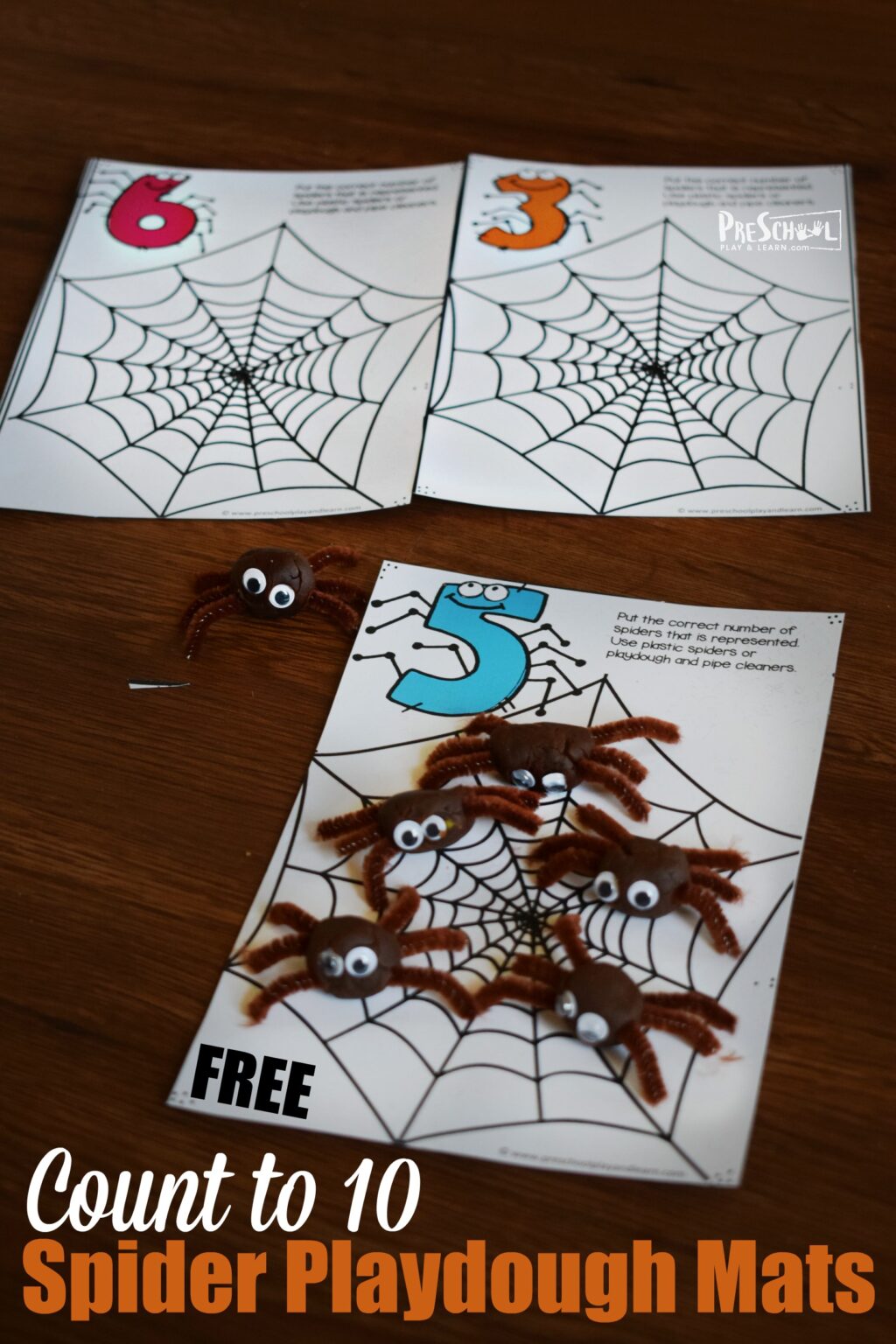🕷️ FREE Spooky Spider Counting Activity for Preschoolers