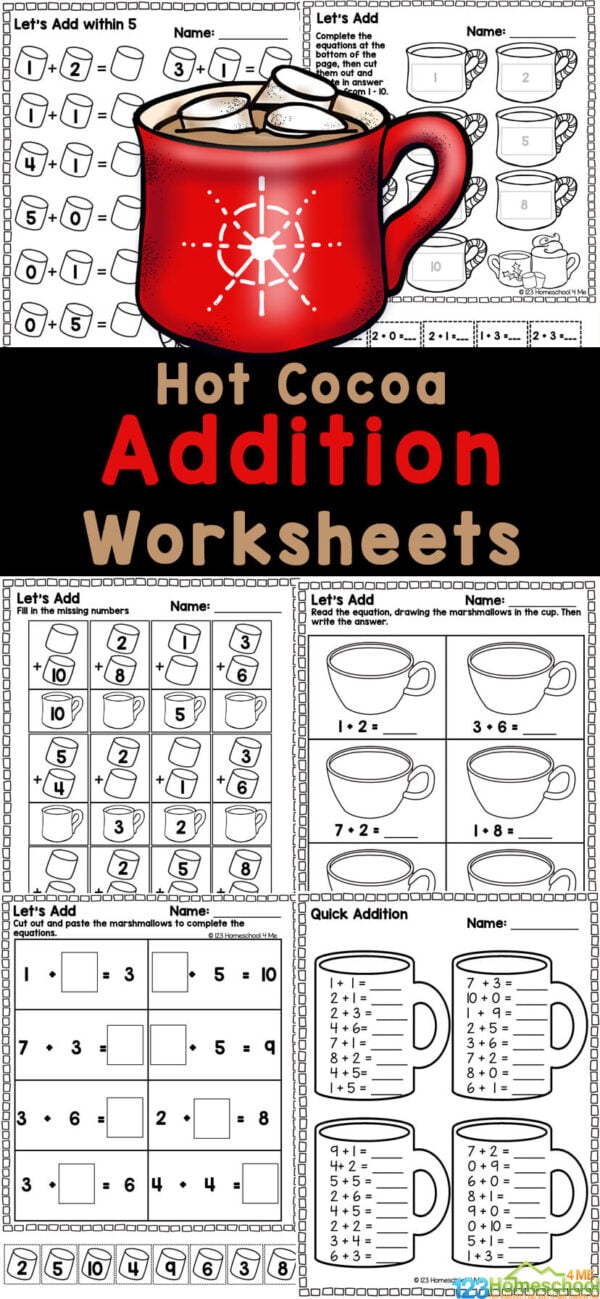 FREE Printable 2-Digit Addition Worksheets with / without Regrouping