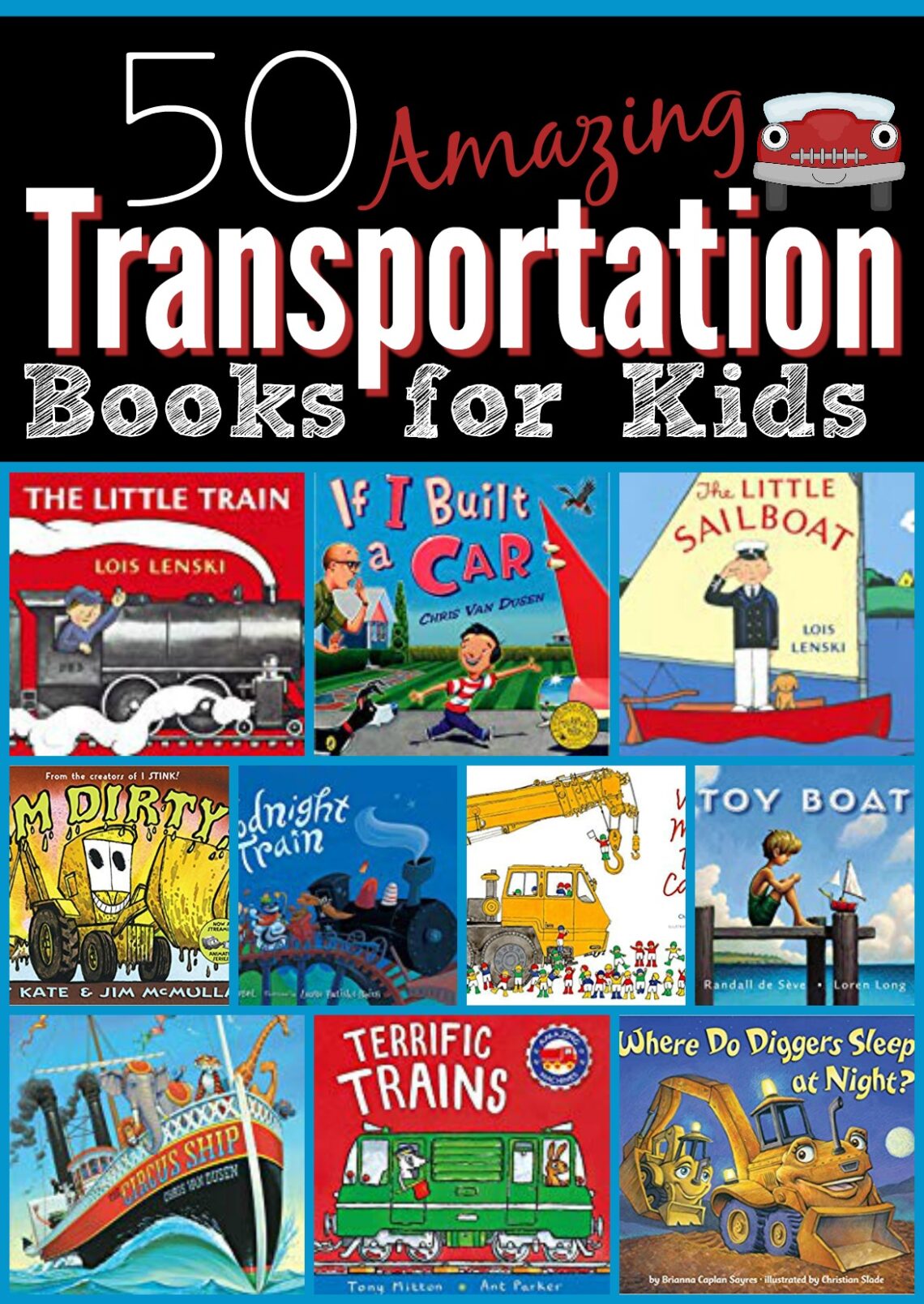 🚂🚗🚍 50 Transportation Books for Kids