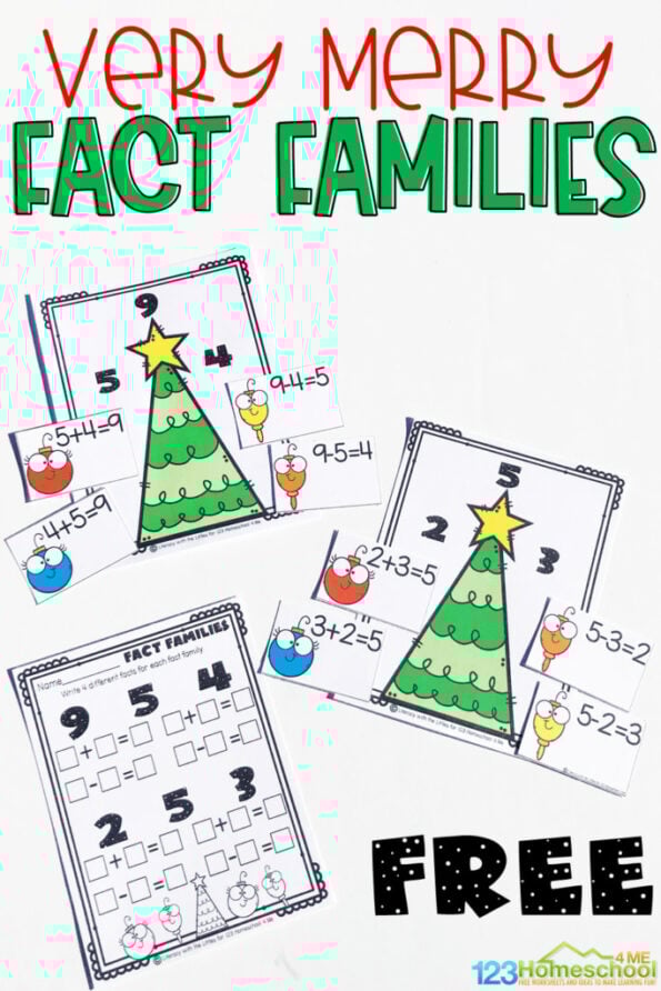 🎄 Very Merry Christmas Fact Families Activity