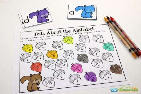 🐿️ FREE Printable Nuts About the Alphabet Game for Fall