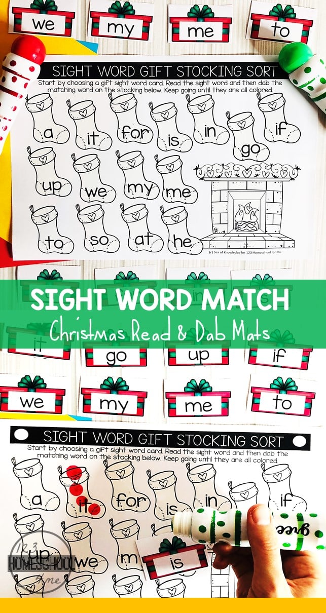 🎅 Editable Christmas Sight Words Match