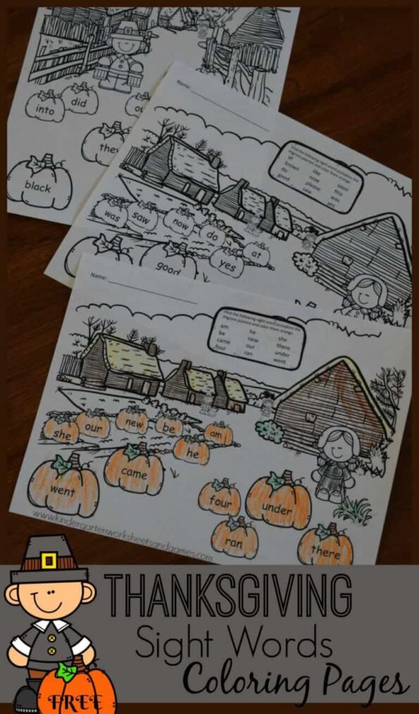 🦃 FREE Printable Thanksgiving Color by Letter Worksheets