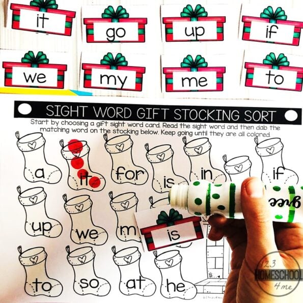 🎅 Editable Christmas Sight Words Match