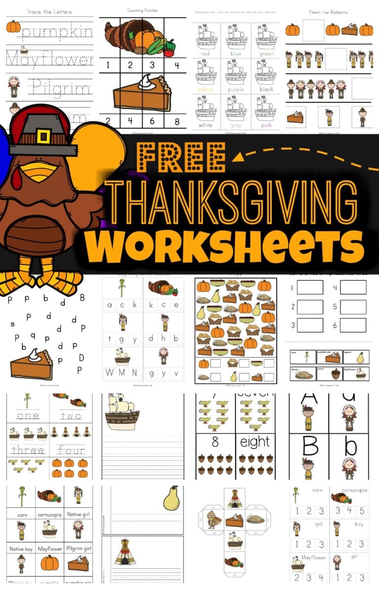 FREE Thanksgiving Worksheets for Kids