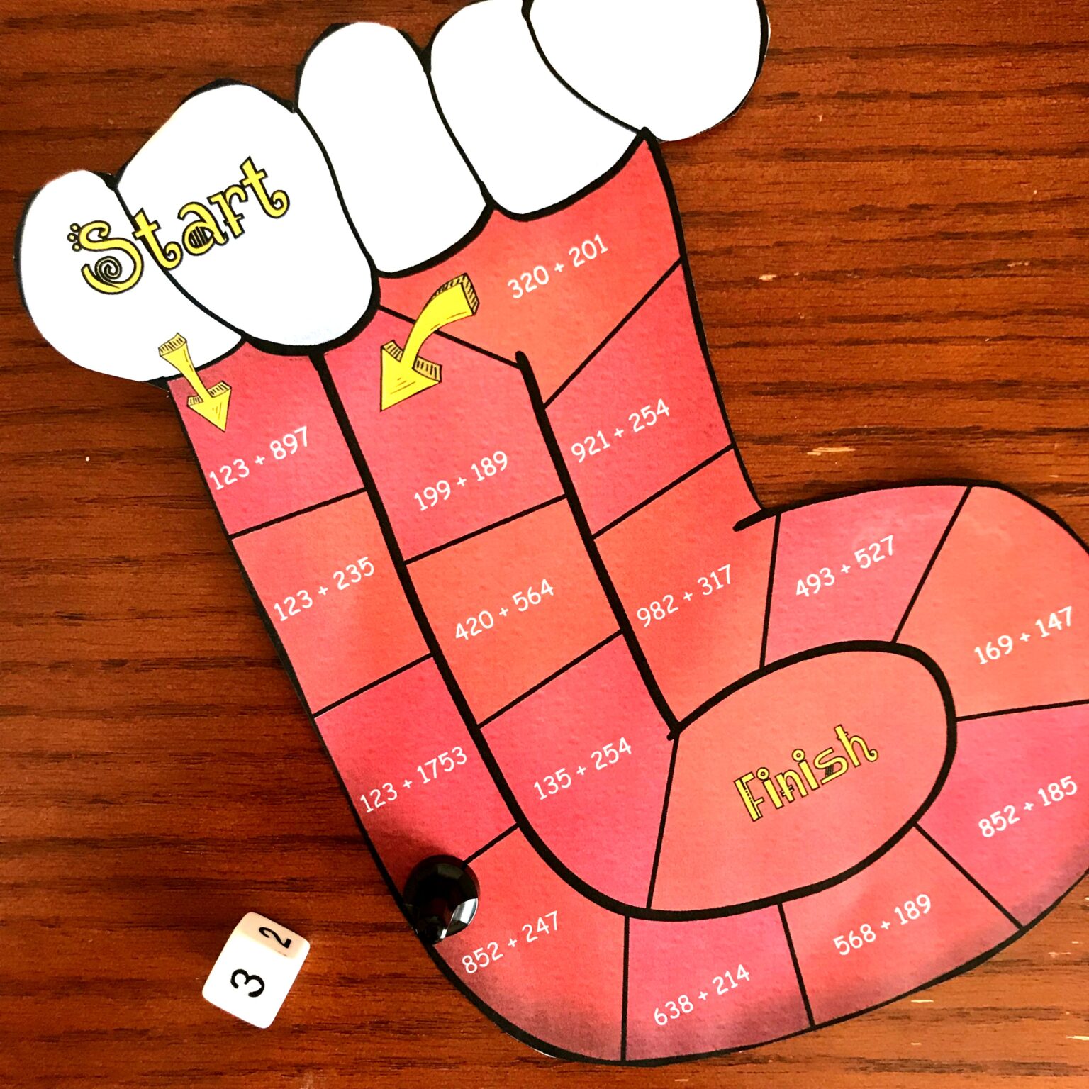 🎄 FREE Christmas Math - Stocking Three Digit Addition Game