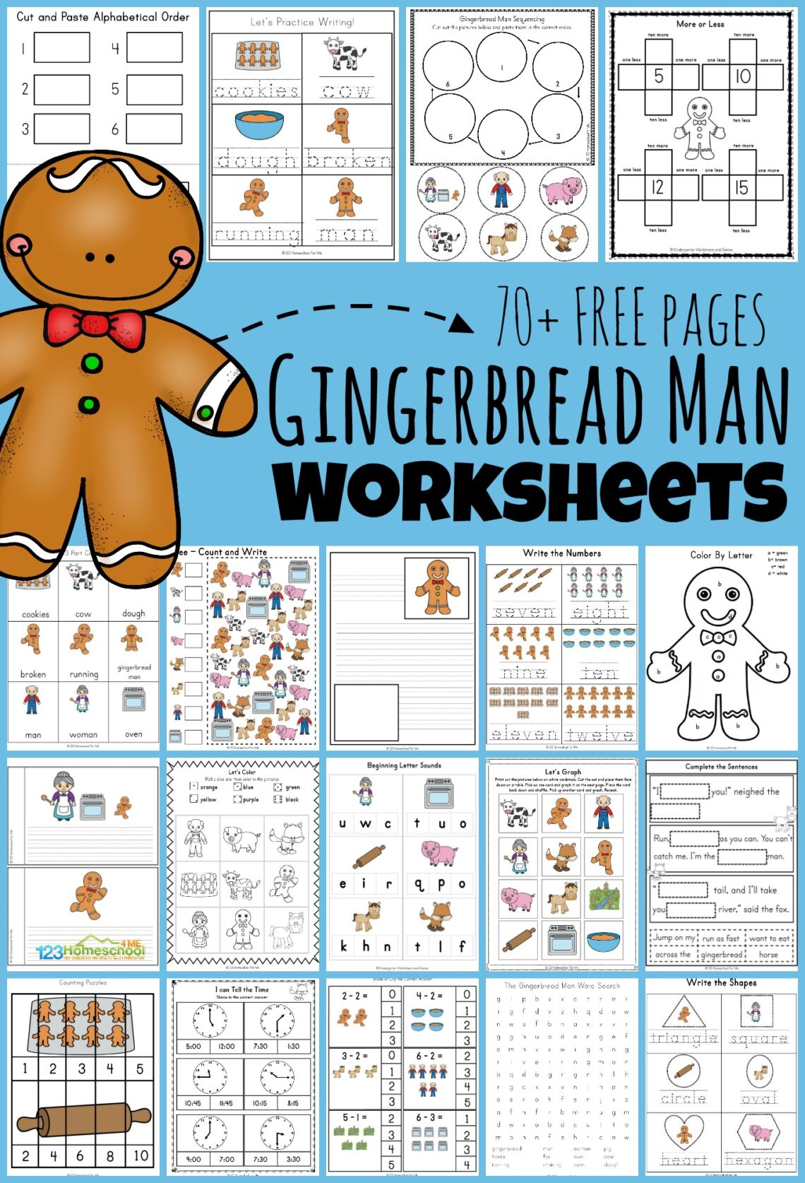 🎄 FREE Gingerbread Numbers Order Printable Activity