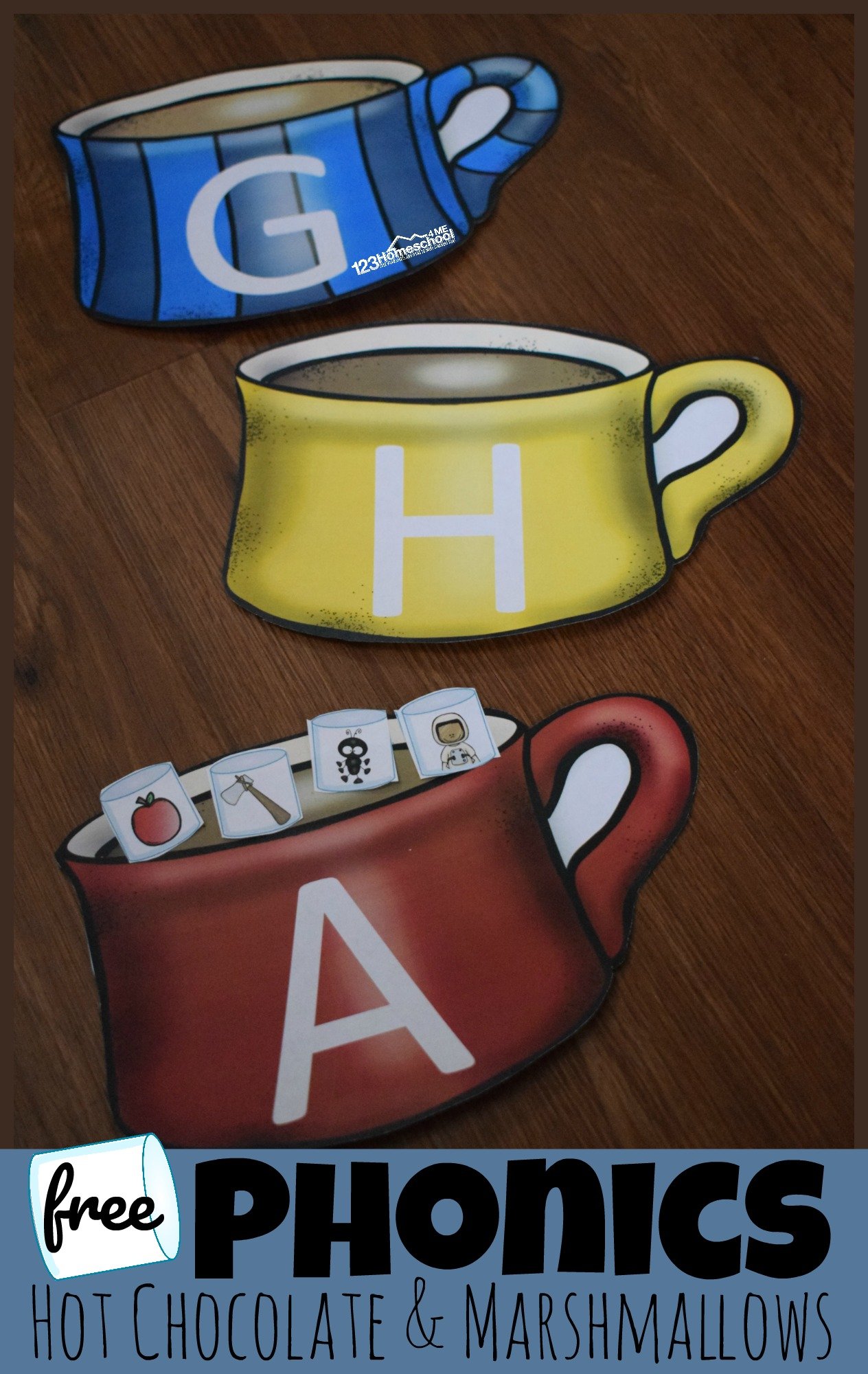 ☕ FREE Hot Chocolate Beginning Sounds Match Winter Phonics Game