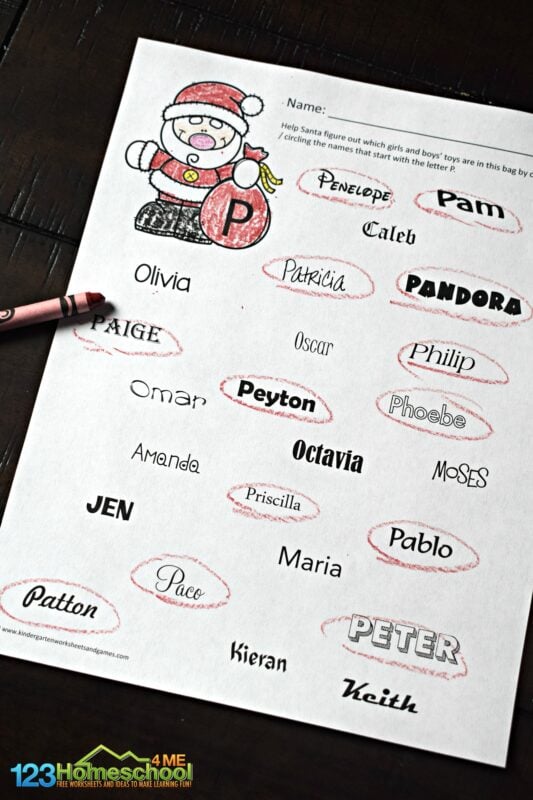 🎅 FREE Santa's List Letter Find Christmas Worksheets