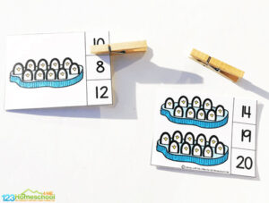 🐧 Free Penguins Math Game - Counting to 20 Winter Clip Cards