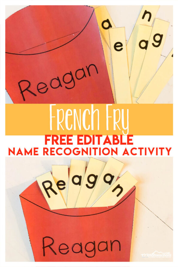 French Fry Name Recognition Activities (with FREE printable template)