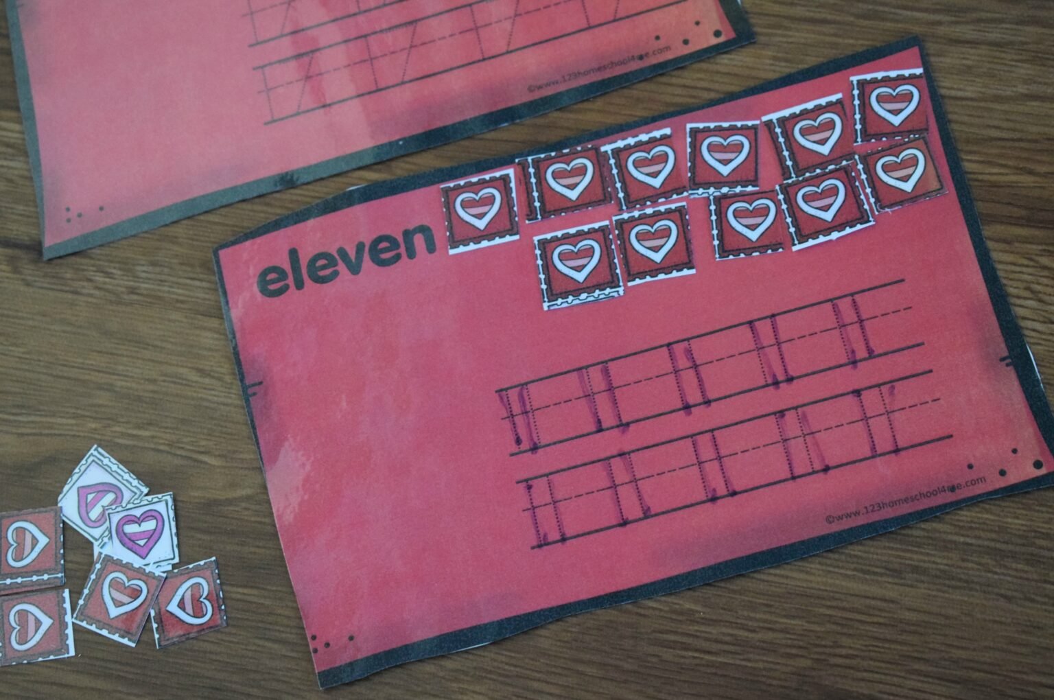 Writing Numbers on Valentines Activity