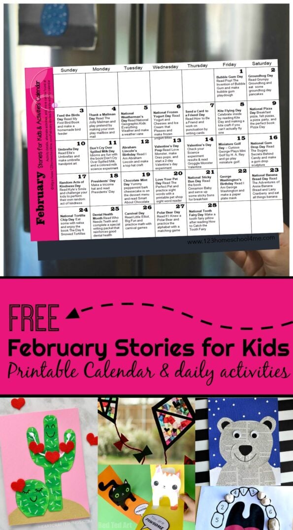 FREE February Books for Kids with Printable Activity Calendar