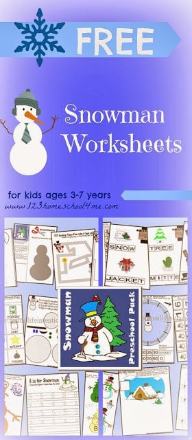 ⛄ FREE Printable Winter Snowman Parts of Speech Worksheets
