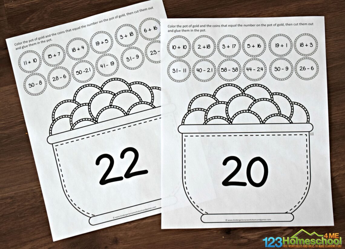 🍀 Free St Patrick's Day Math Craft for Grade 1-2 to Practice Addition ...