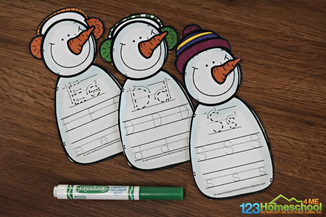 ⛄ FREE Printable Snowman Letter Tracing Activities for Preschoolers