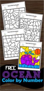 🌹 FREE Disney Beauty and the Beast Color by Number Printable Worksheets